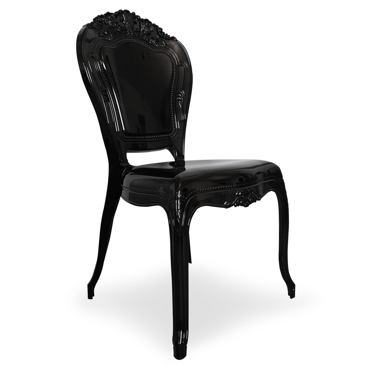 Lot de 2 chaises royales Crown Plexi Noir cnpc1006black
